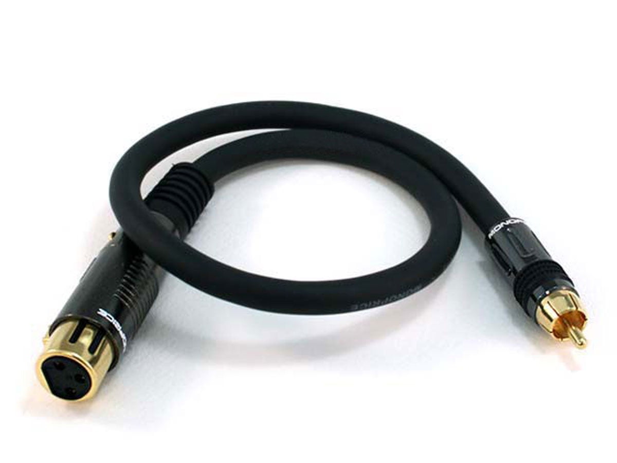 Monoprice XLR Female to RCA Male Cable - 1.5 Feet - Black | With ...