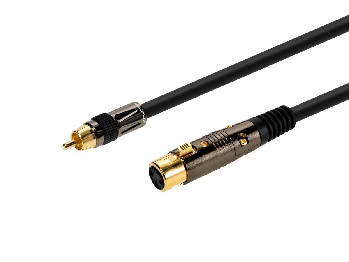 Monoprice XLR Female to RCA Male Cable - 10 Feet - Black | With E21Gold ...
