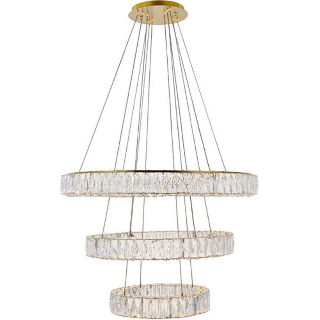 Monroe Integrated LED Chip Light Gold Chandelier, Clear Royal Cut ...