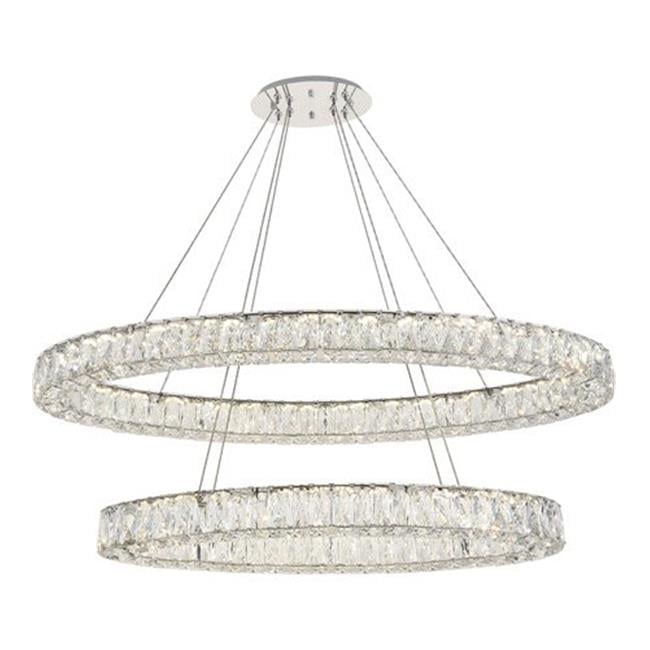 Monroe Integrated LED Light Chrome Chandelier, Clear Royal Cut Crystal ...