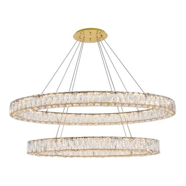 Monroe Integrated LED Light Gold Chandelier, Clear Royal Cut Crystal ...