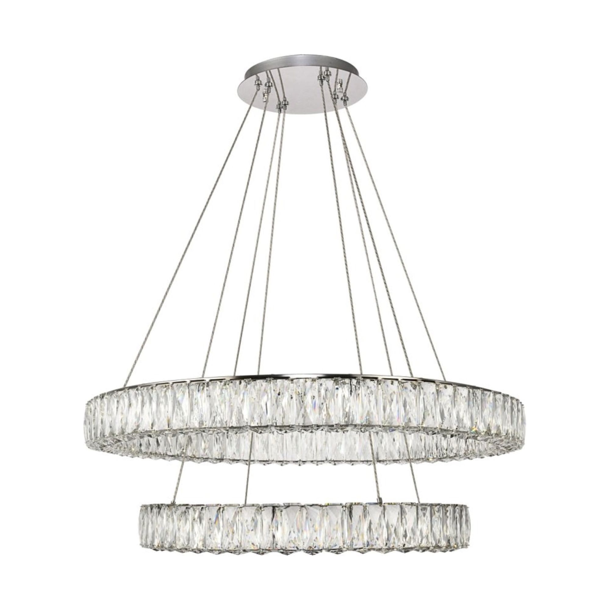 Monroe Integrated LED chip light Chrome Chandelier Clear Royal Cut ...