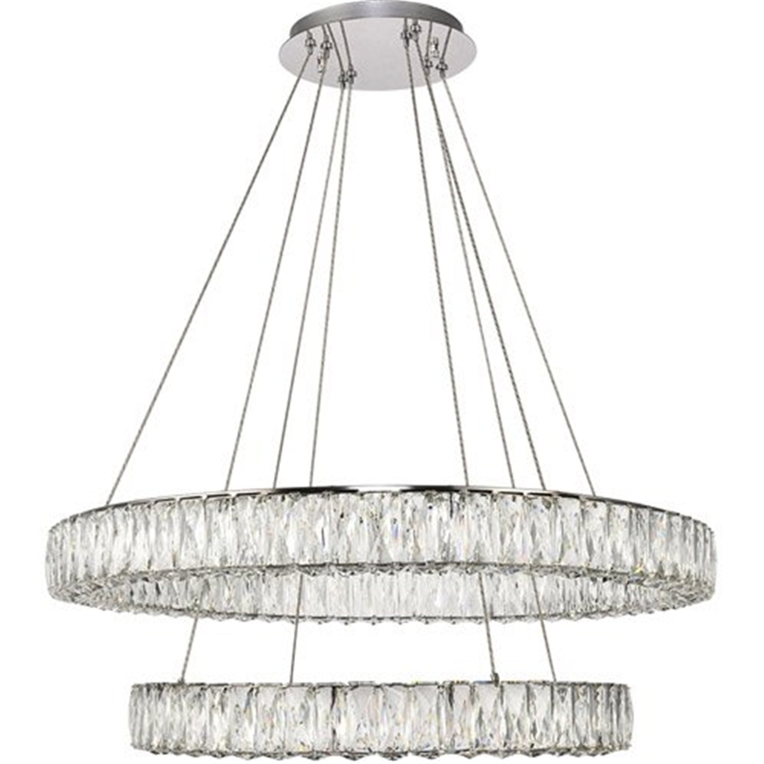 Monroe Integrated LED chip light Chrome Chandelier Clear Royal Cut ...