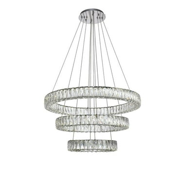 Monroe Integrated LED chip light Chrome Pendant Clear Royal Cut Crystal ...