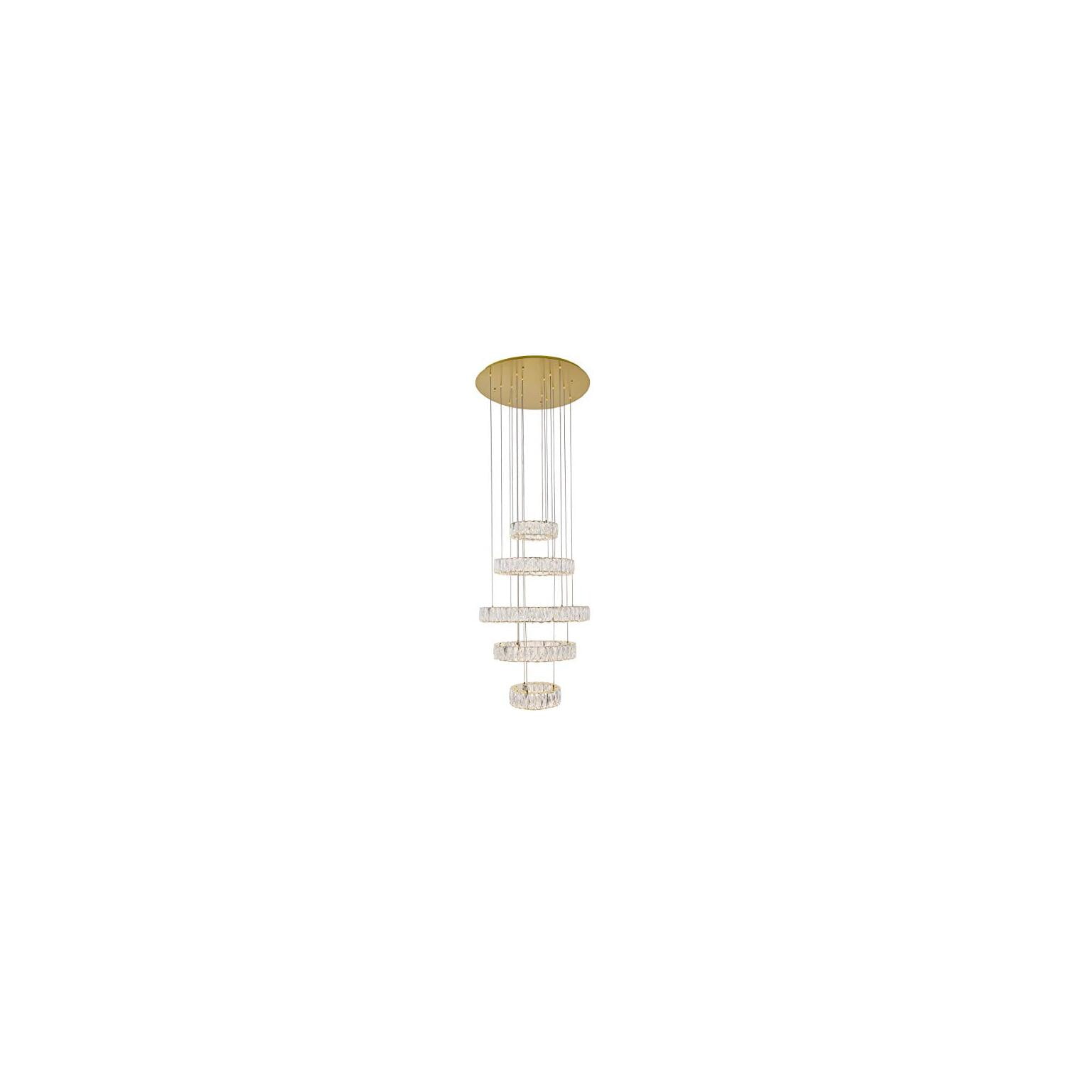 Monroe Integrated LED chip light gold Chandelier Clear Royal Cut ...
