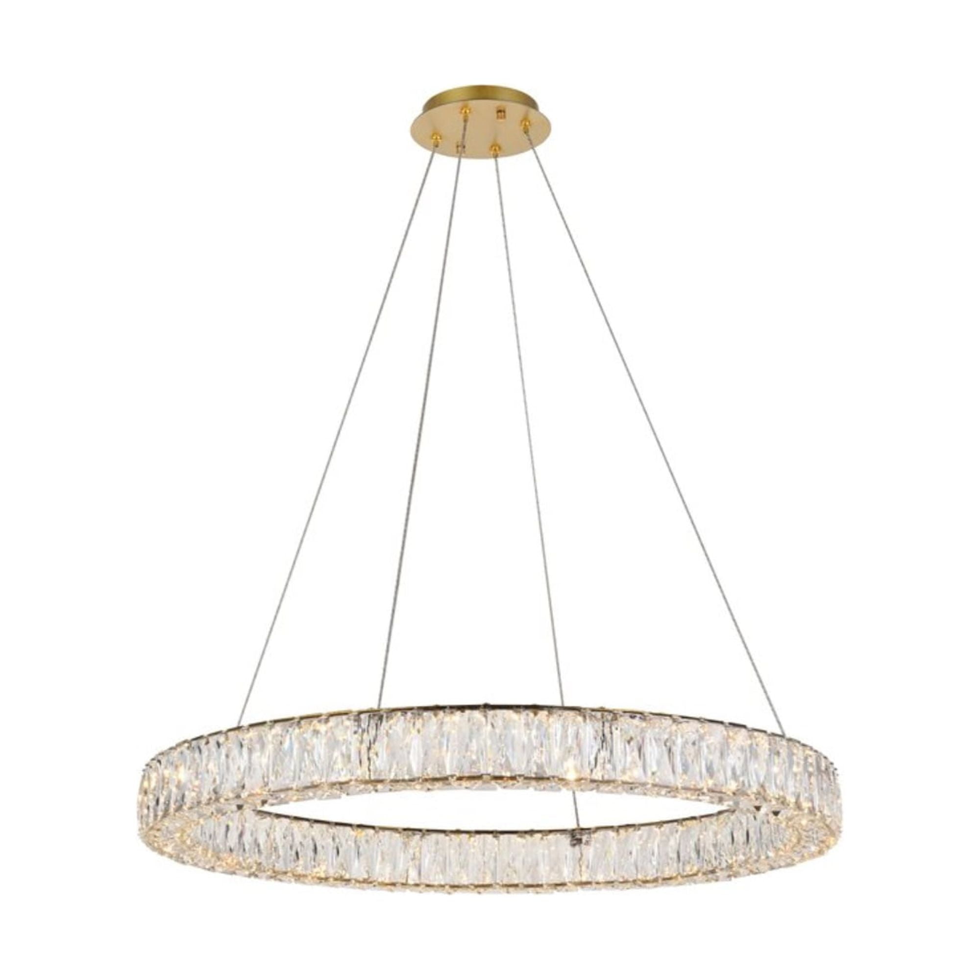Monroe Integrated LED chip light gold Chandelier Clear Royal Cut ...