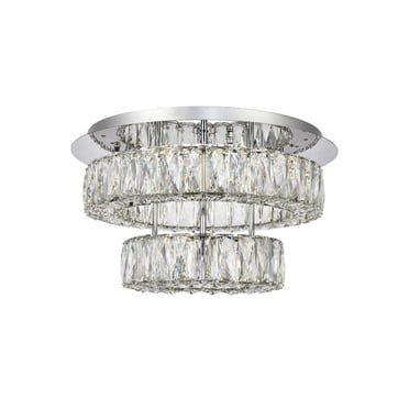 Monroe Integrated LED chip light Chrome Pendant Clear Royal Cut Crystal ...