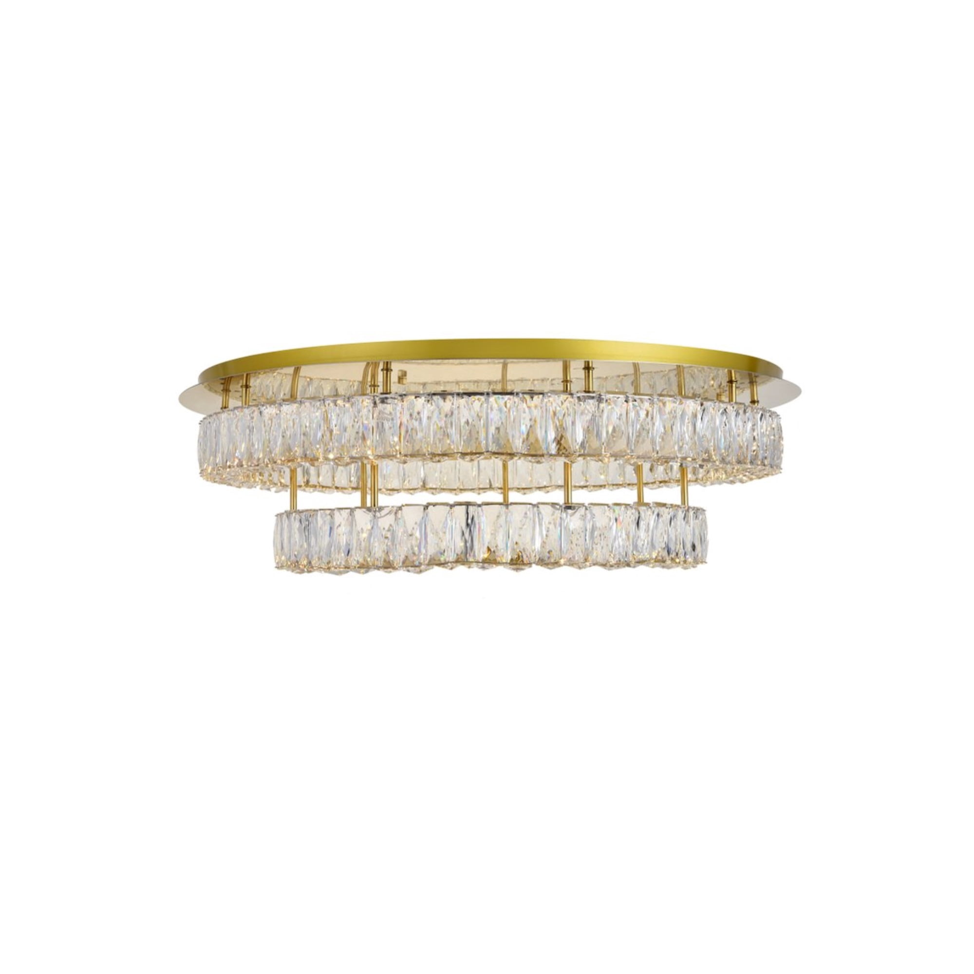 Monroe LED light Gold Flush Mount Clear Royal Cut Crystal - Walmart.com