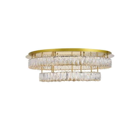Monroe LED light Gold Flush Mount Clear Royal Cut Crystal - Walmart.com