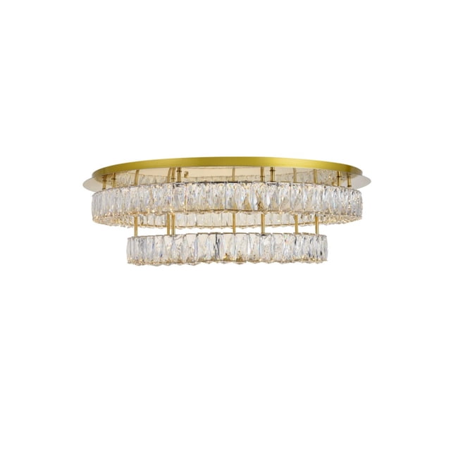 Monroe LED light Gold Flush Mount Clear Royal Cut Crystal - Walmart.com
