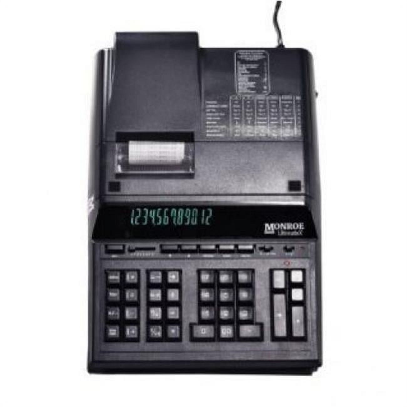 Monroe Ultimatexb 12 Digit IKT Desk & Print Calculator, Black - Walmart.com