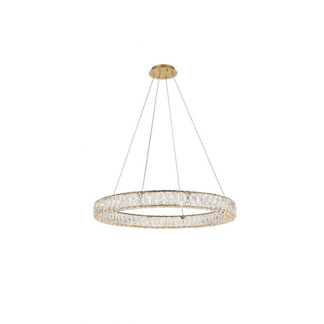 Monroe integrated LED Chip Light Gold Chandelier Clear Royal Cut ...