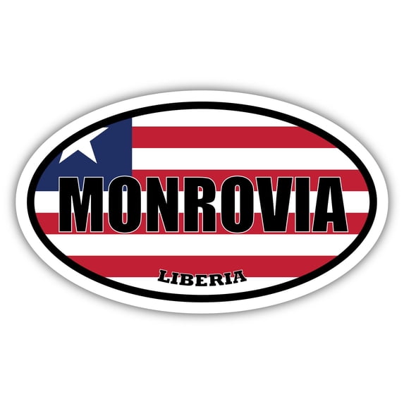 Monrovia Liberia Flag Oval Decal Vinyl Bumper Sticker 3x5 inches ...
