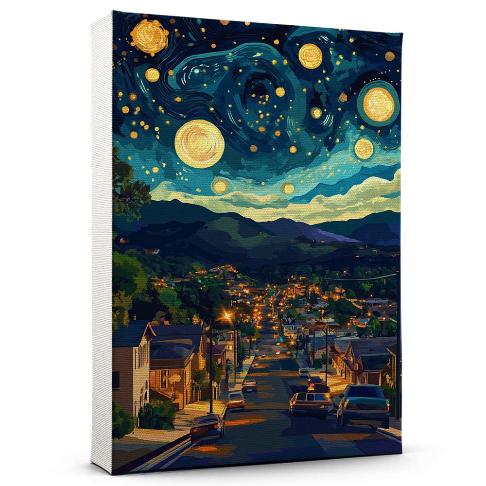 Monrovia Travel Canvas Prints, California Starry Night Travel decor ...