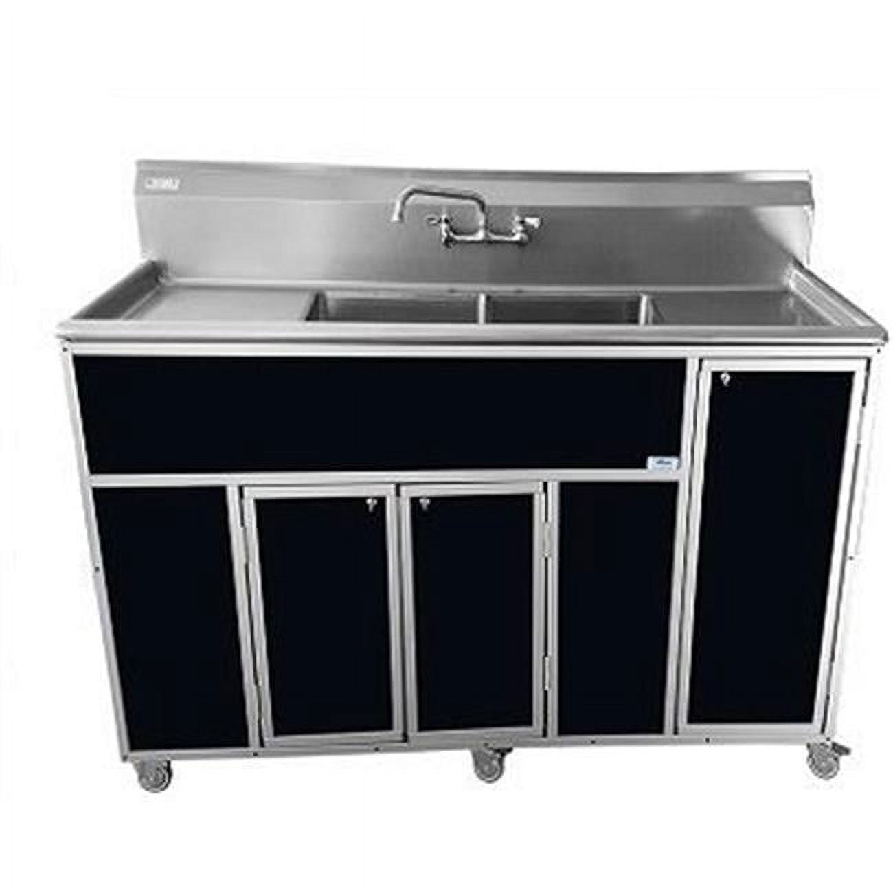 Monsam PSE-2002LA Commercial Two Deep Basin Portable Sink - Walmart.com