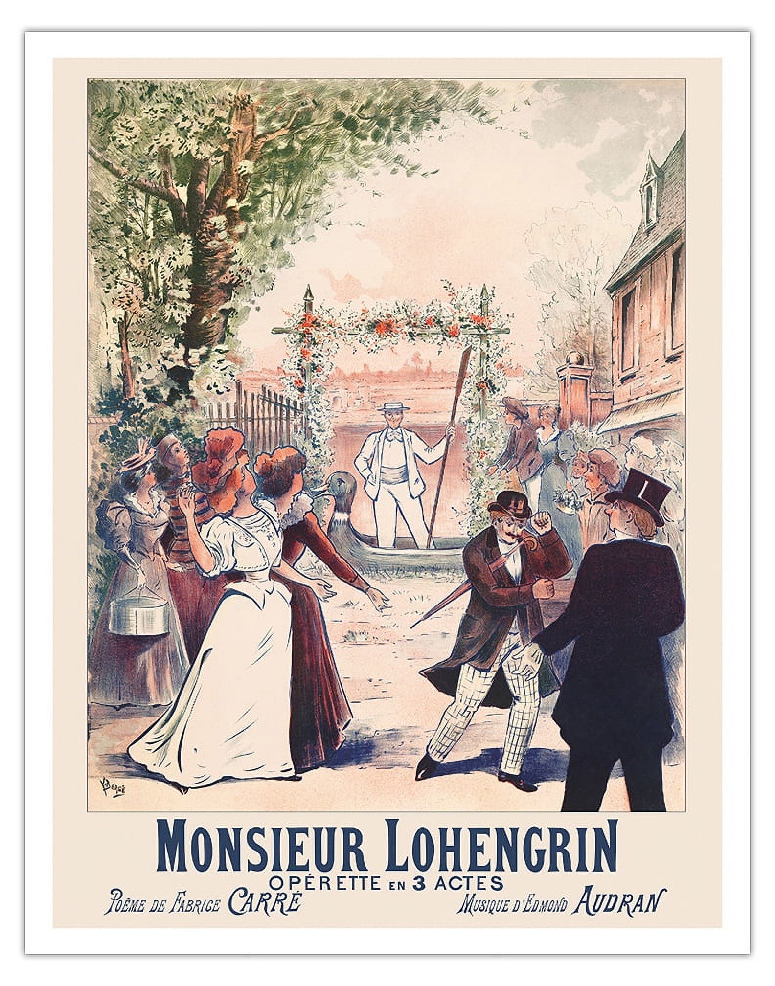 Monsieur Lohengrin - Operetta in 3 Acts - Vintage Music Poster by L ...