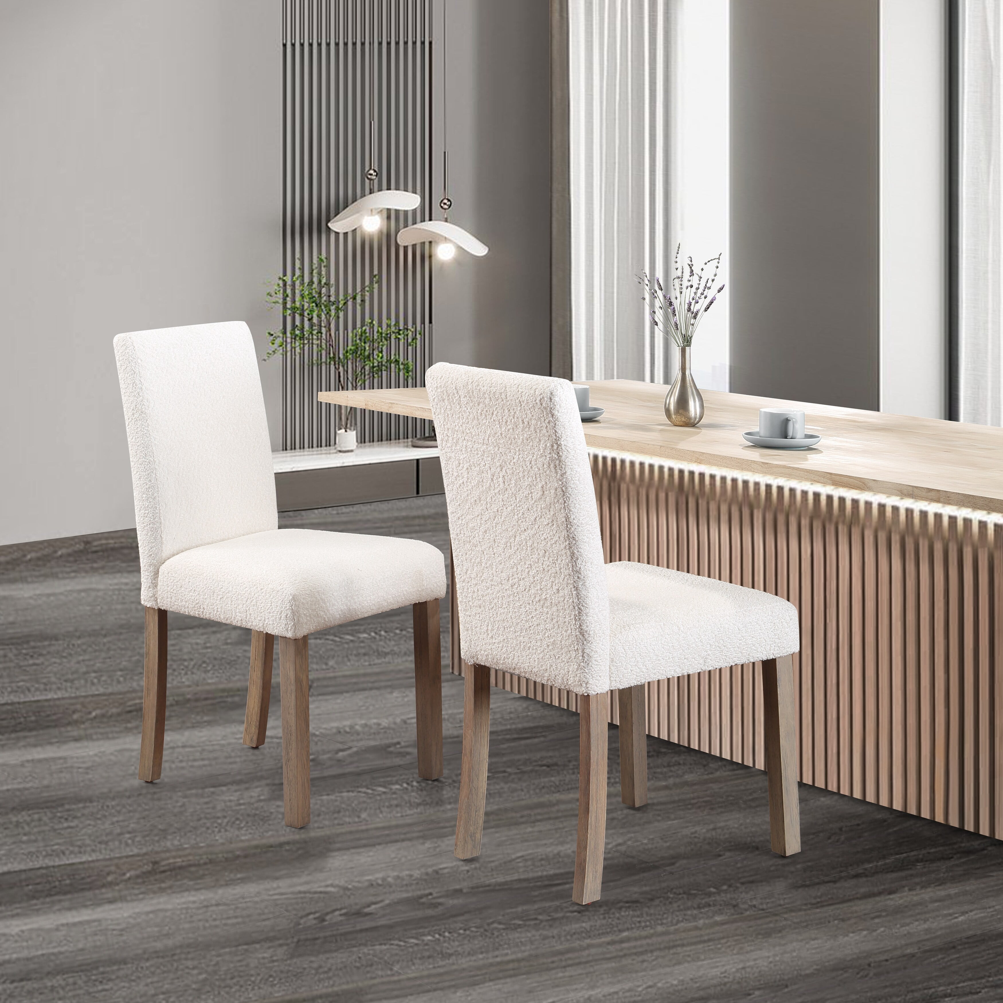 Monsoon Pacific Mai Boucle Dining Chairs (Set of 2) White. - Walmart.com