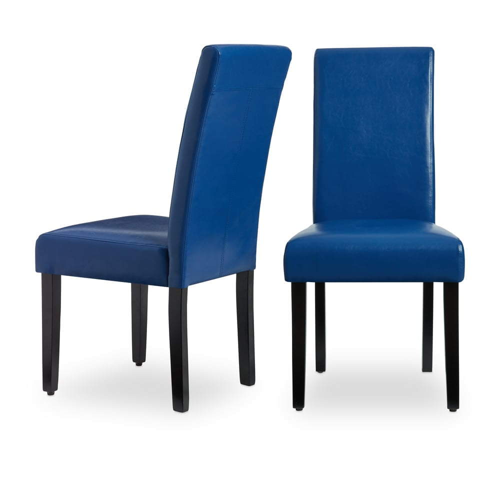 Monsoon Villa Faux Leather Parson Dining Chairs (Set of 2) Blue ...