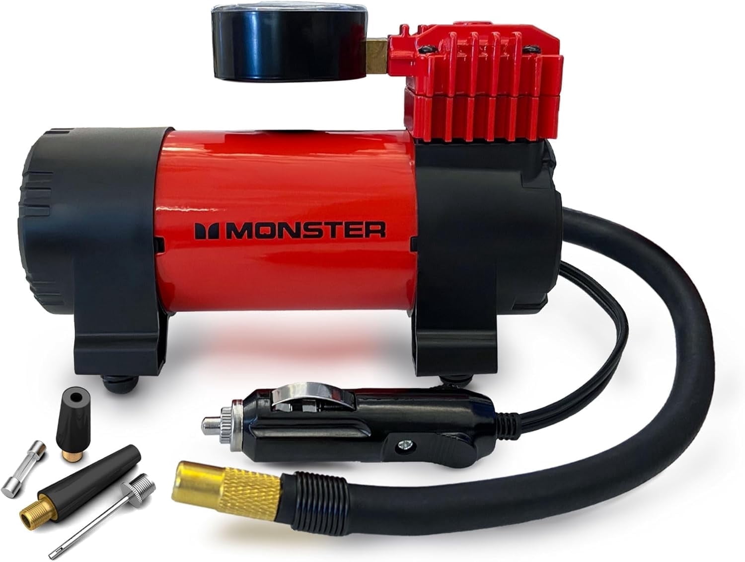 Monster 100 PSI Air Compressor Tire Inflator, 12V DC, Analog Display ...