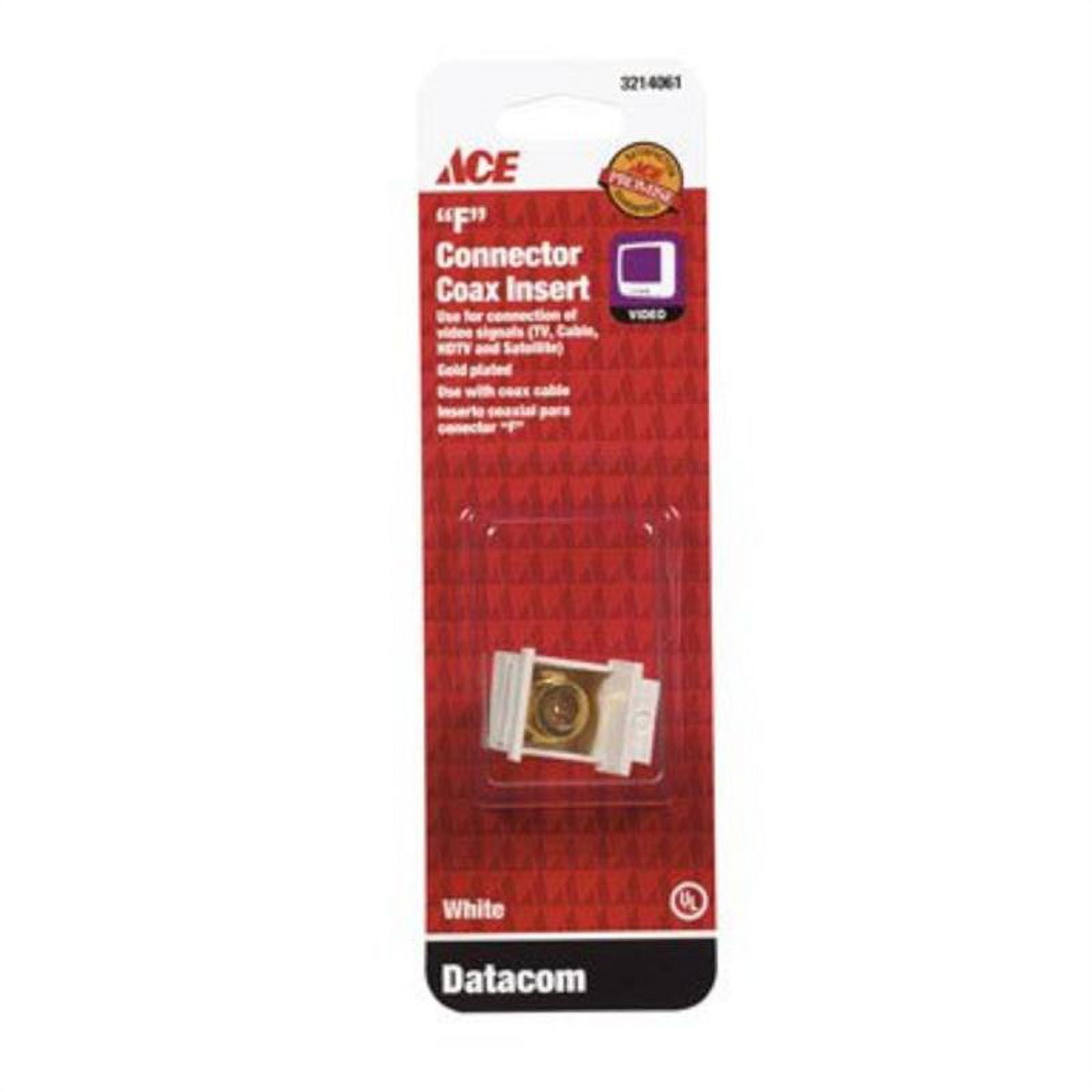 Monster 140263-00 Coax F Connector Keystone Insert, White - Walmart.com