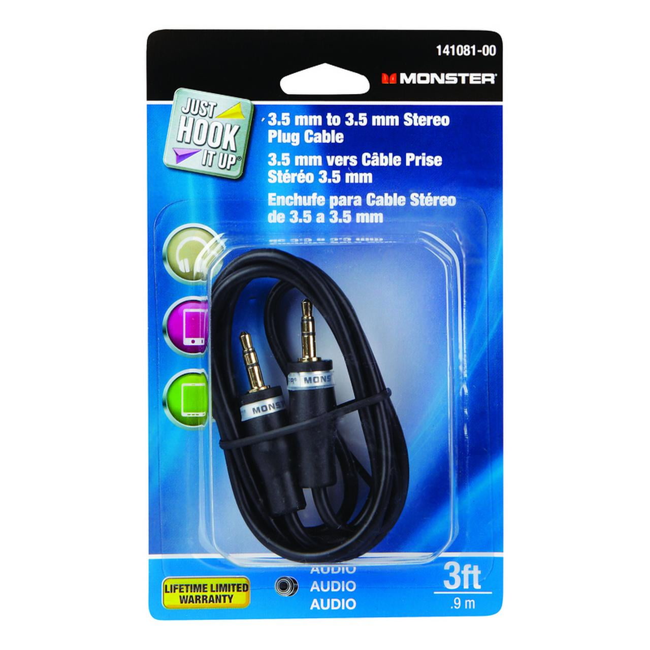 Monster 141081-00 Stereo Cable, 3' - Walmart.com