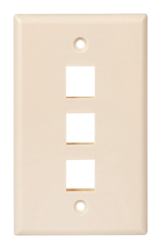Monster 141095-00 Multi Media Keystone Wall Plate, 3 Port, Almond ...
