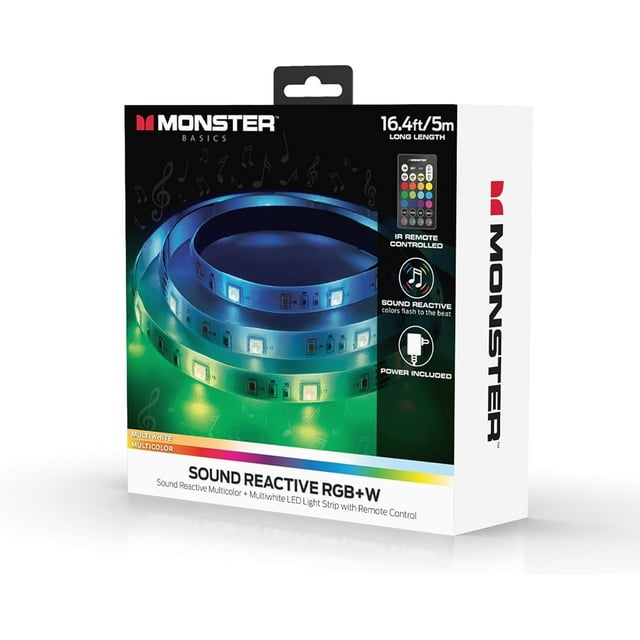Monster Sound Reactive Light Strip Smart LED Light Strip w/ Multi-Color ...