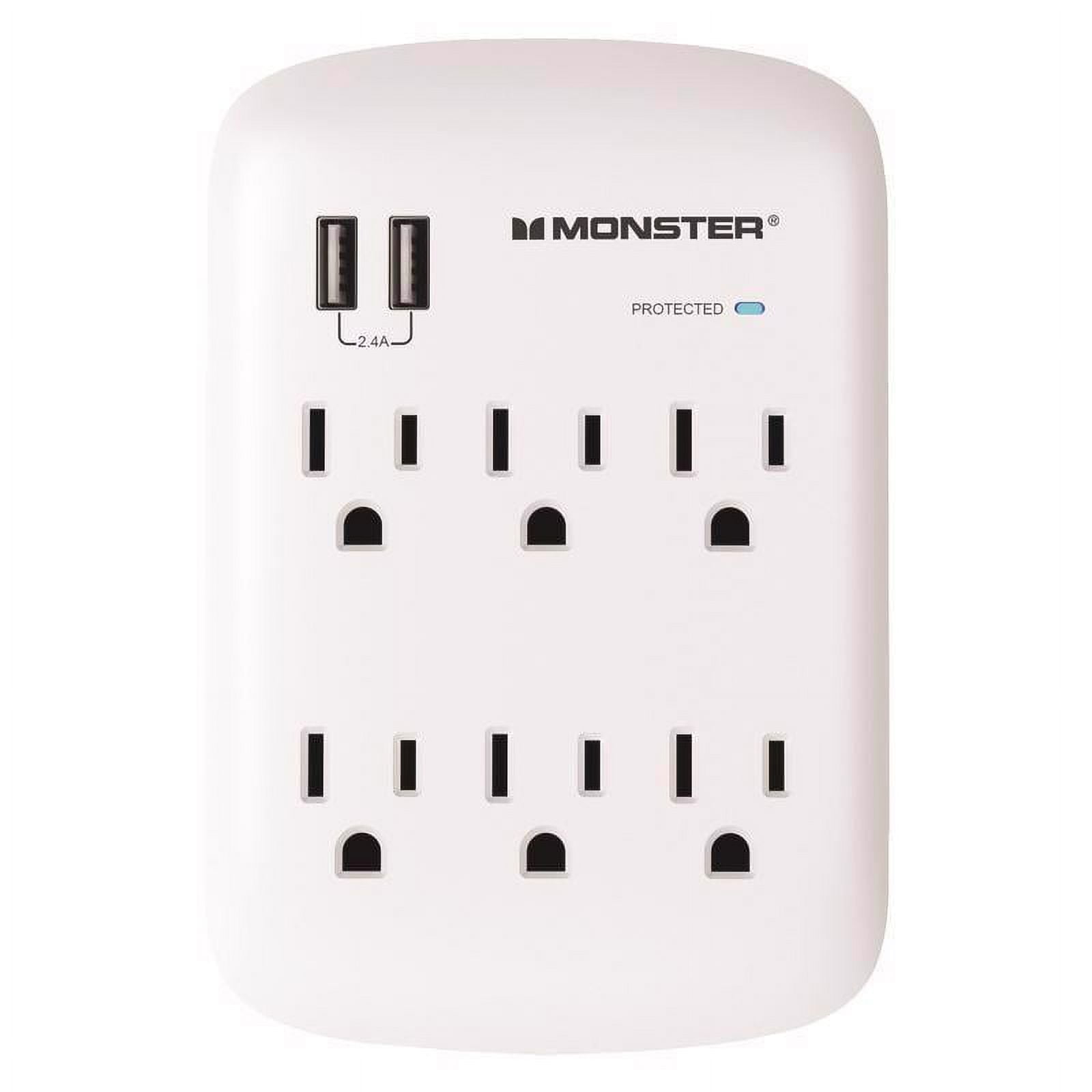 Monster 1604 Just Power It Up Surge Protector Wall Tap, 1875 Watts, 125 ...