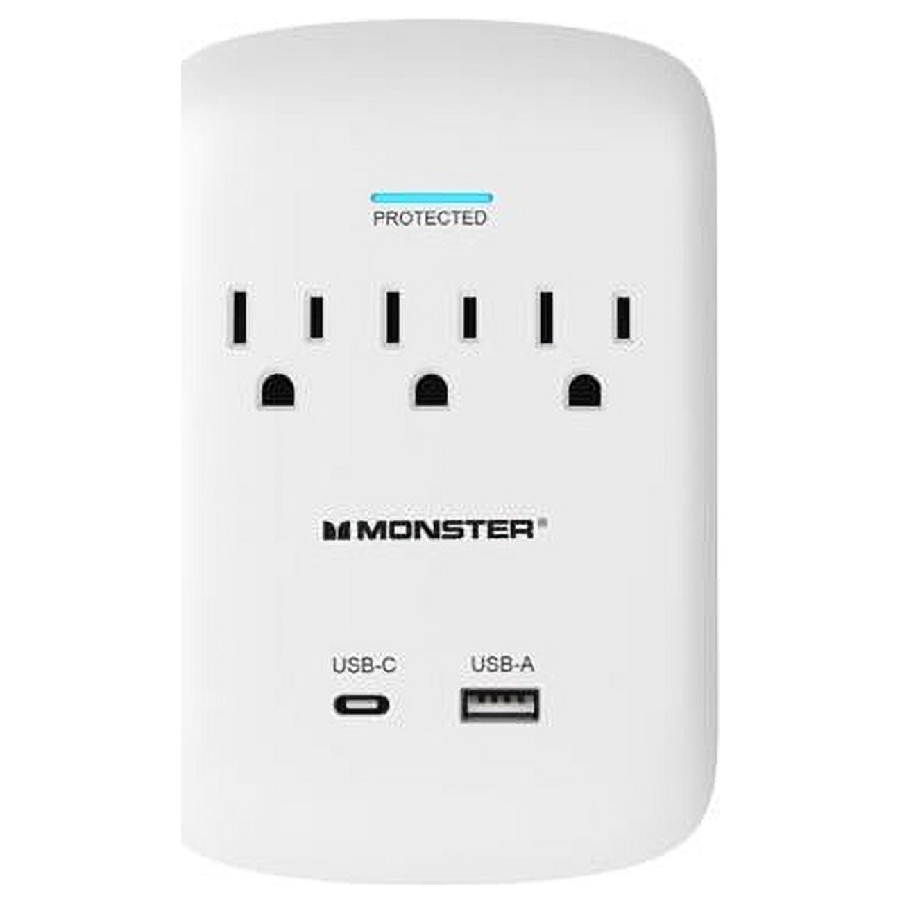 Monster 1605 Just Power It Up 1200 J 0 Ft. L 3 Outlets Surge Protector ...
