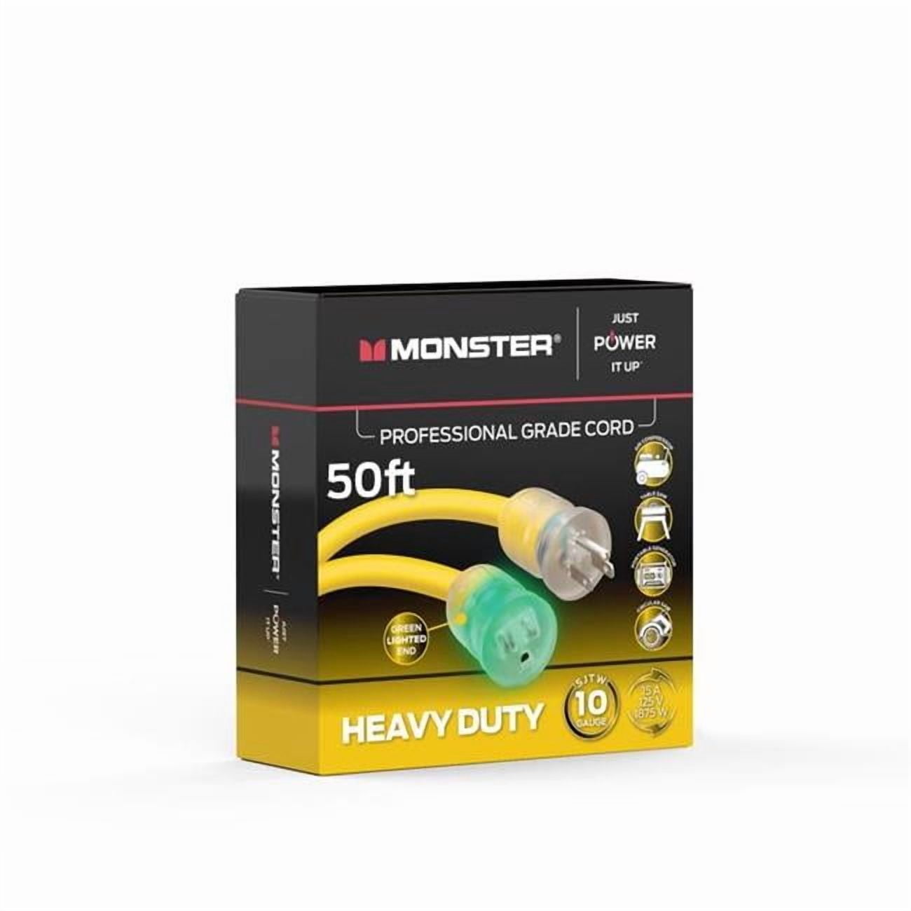 Monster 3018452 50 ft. Just Power It Up Outdoor Extension Cord, Yellow ...