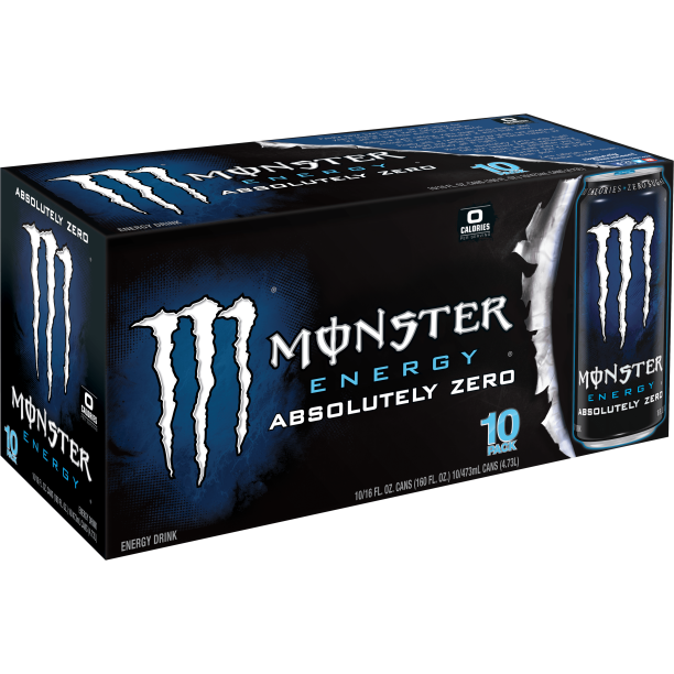 Monster Absolutely Zero Energy Drink, 16 Fl. Oz., 10 Count - Walmart.com