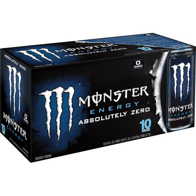 Monster Absolutely Zero Energy Drink, 16 Fl. Oz., 10 Count - Walmart.com