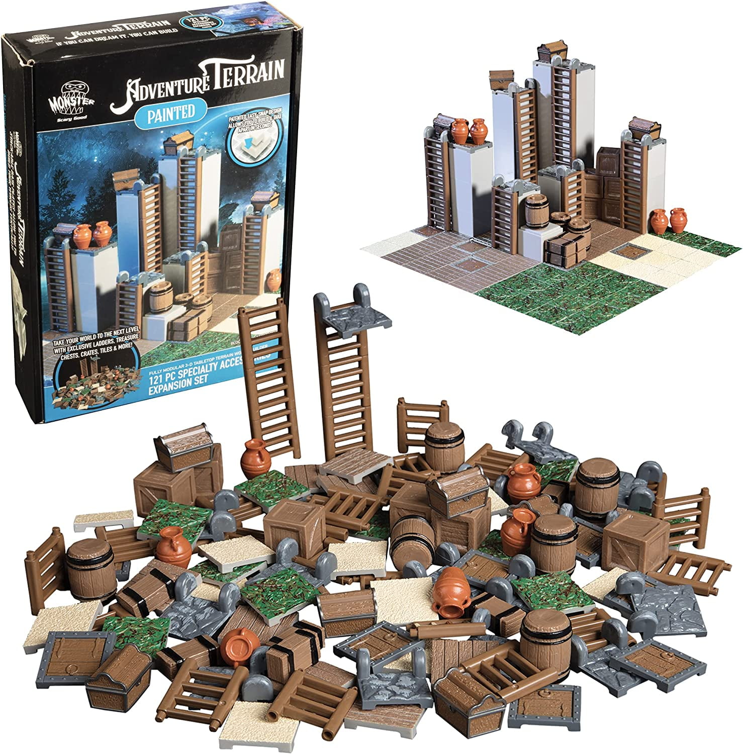 Monster Adventure Terrain- 121pc Painted Specialty Accessories & Tiles ...