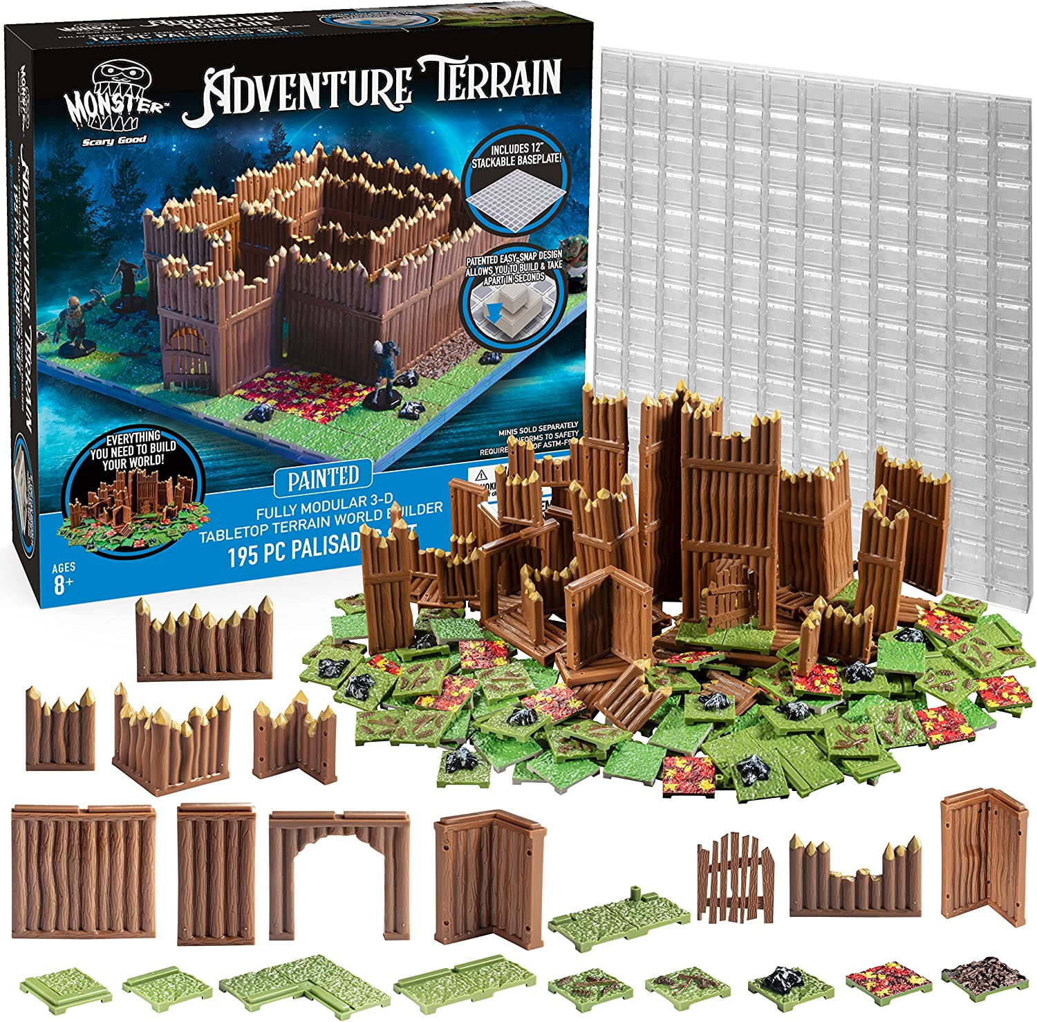 Monster Adventure Terrain 195Pc Painted Palisade Base Set- Fully ...