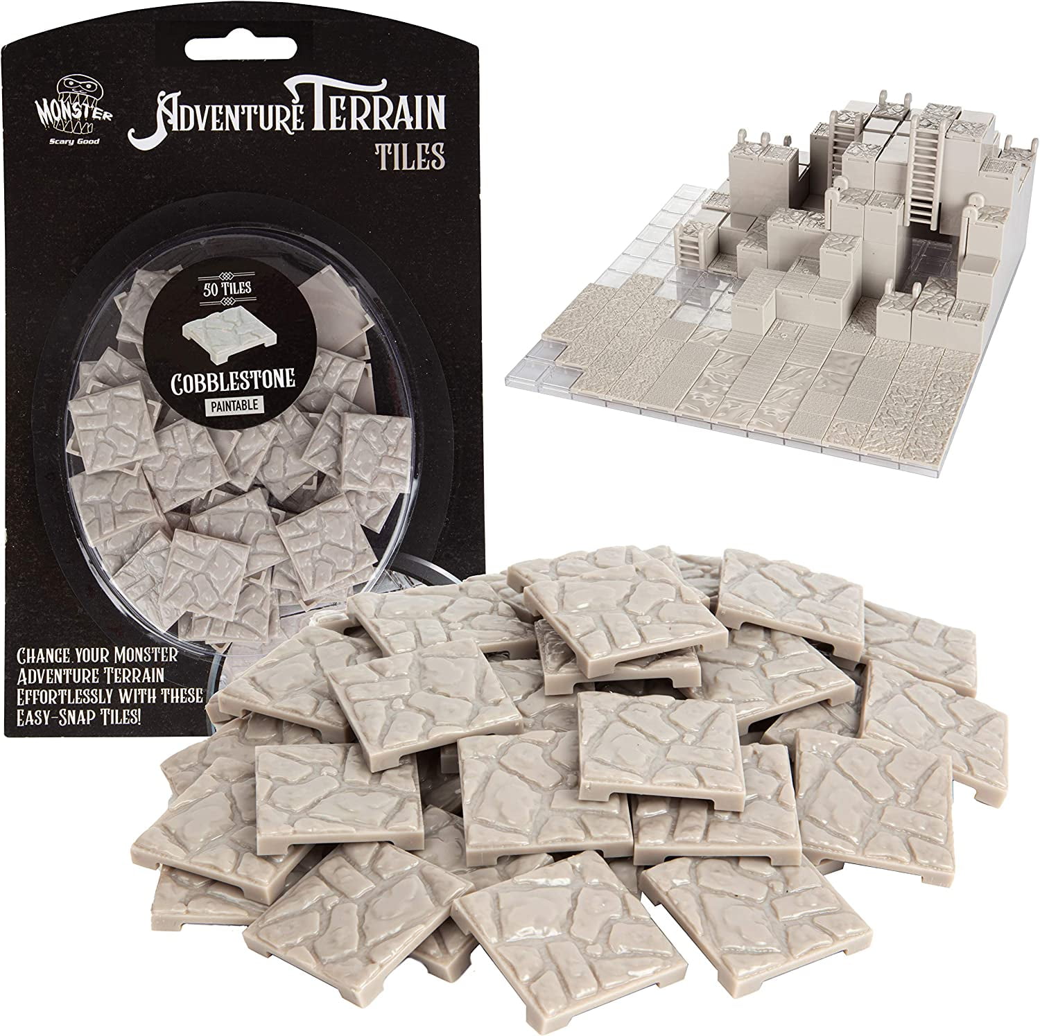 Monster Adventure Terrain- 50pc Cobblestone Tile Expansion Pack ...