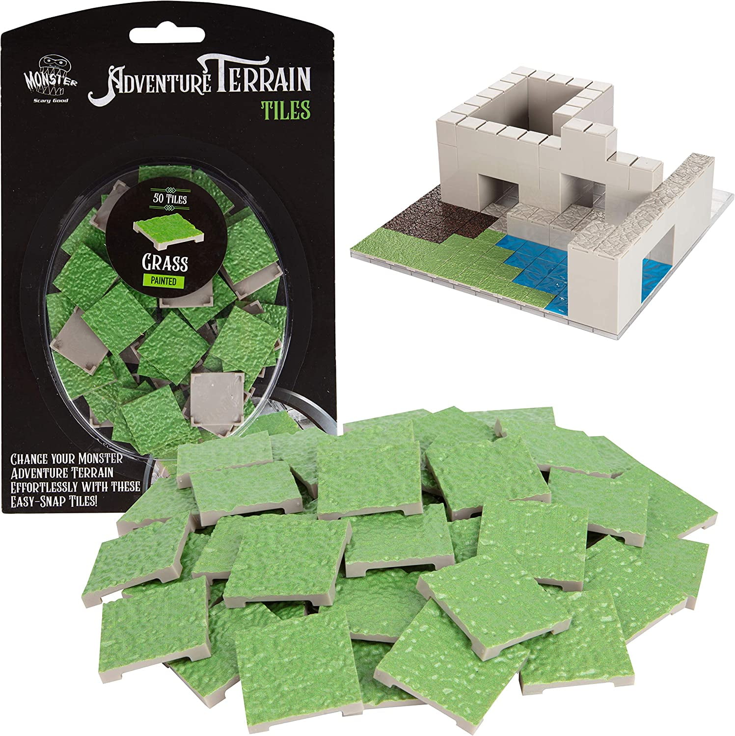 Monster Adventure Terrain- 50pc Grass Tile Expansion Pack- Hand-Painted ...