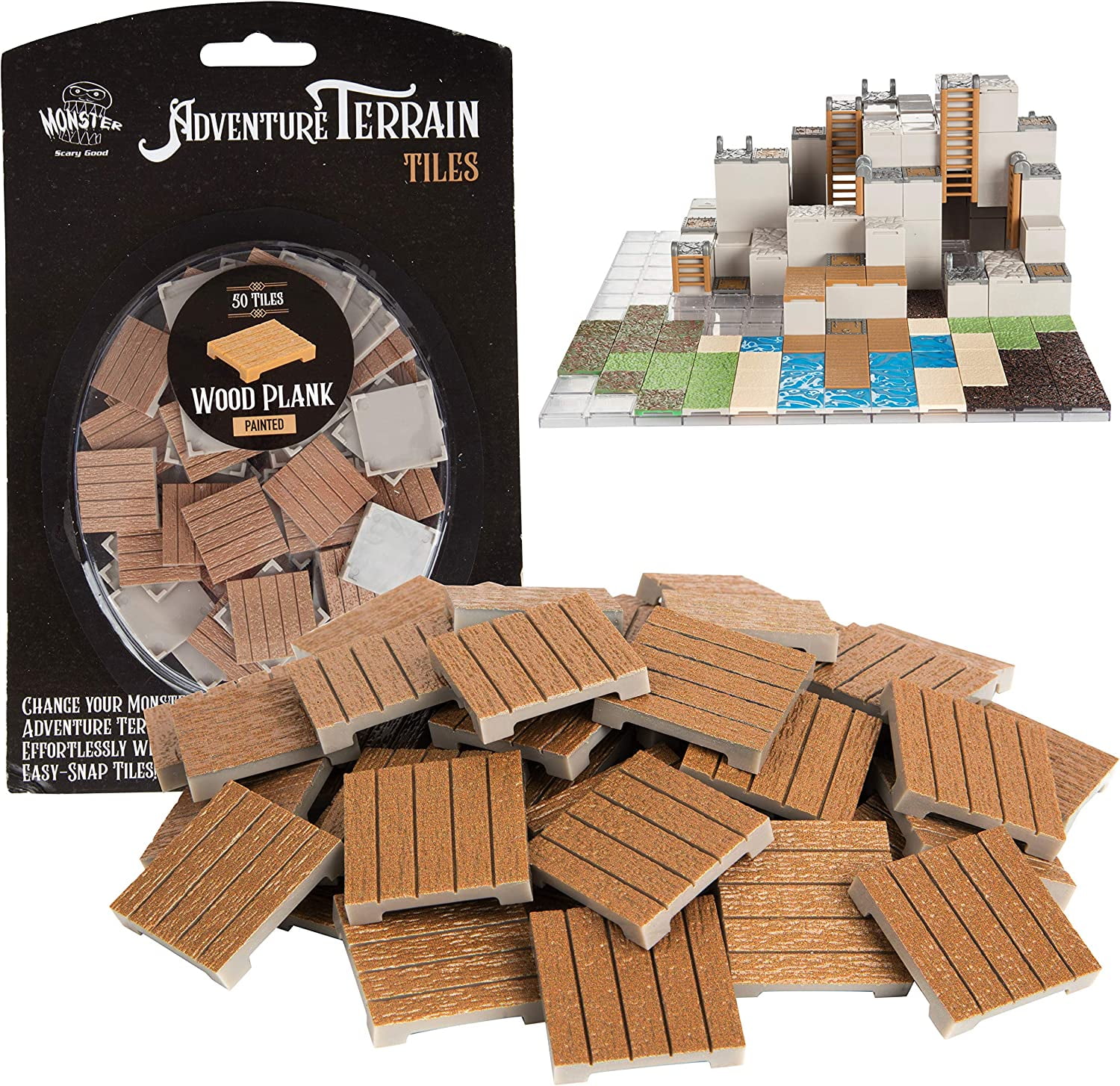 Monster Adventure Terrain- 50pc Wood Plank Tile Expansion Pack- Hand ...