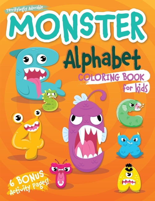 Monster Alphabet Coloring Book for Kids: 50 Cute Monster Letters A-Z ...