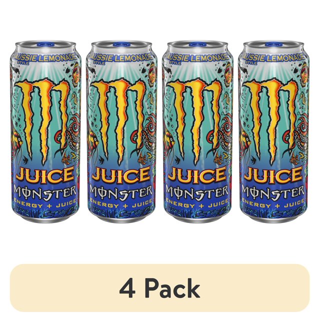 (4 pack) Monster Aussie Style Lemonade, 16 fl oz Aluminum Can - Walmart.com