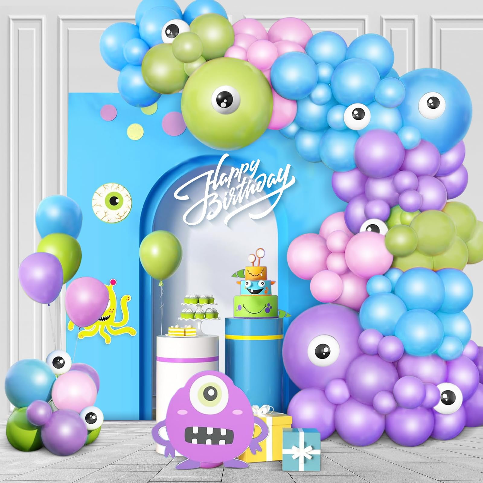 Monster Balloons Arch Garland IFF17 Kit, Monster Cartoon Inc Balloons ...