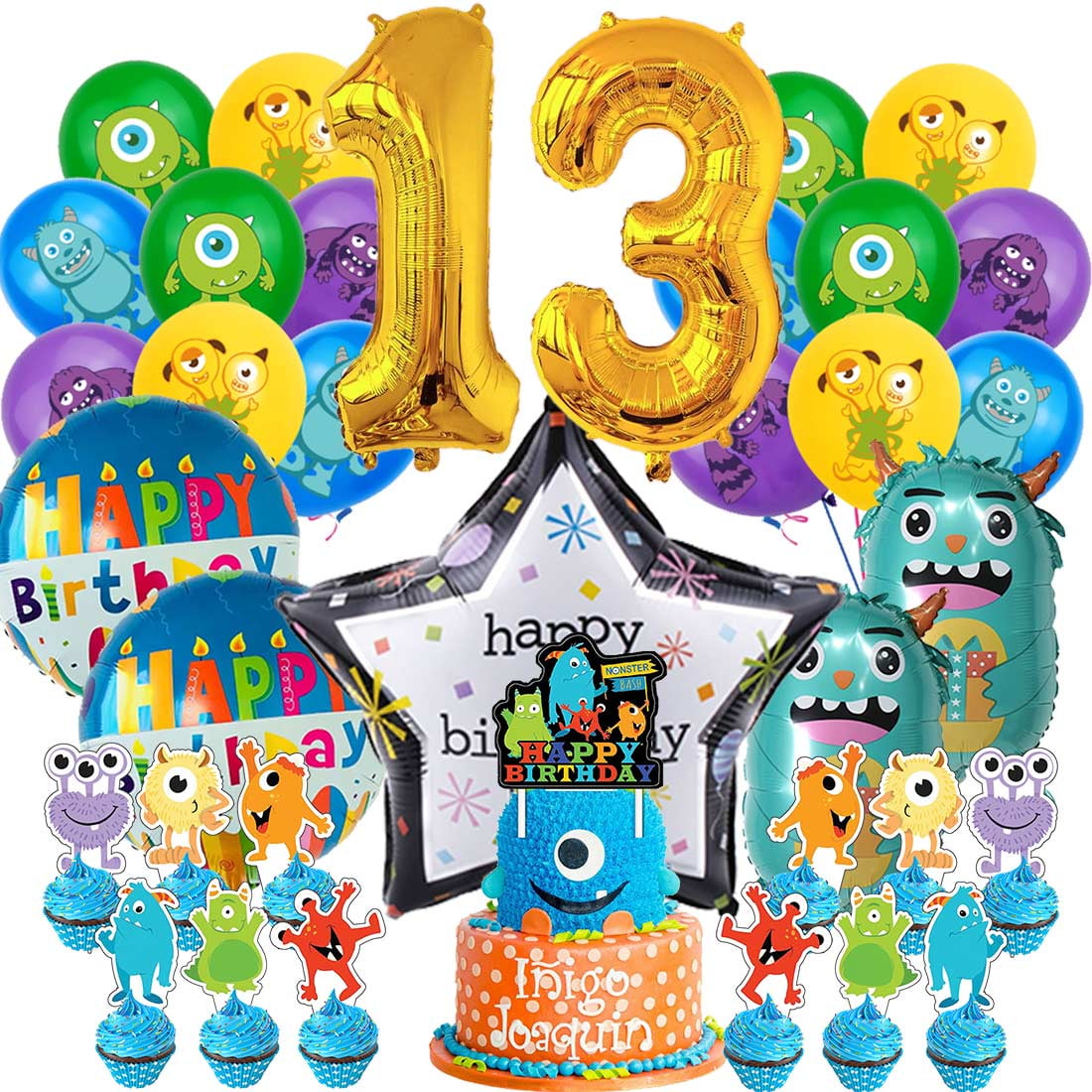 Monster Bash Party Supplies 13th Decor Kit Balloons Birthday Cake ...