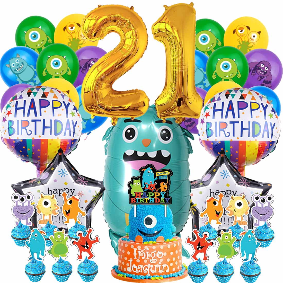 Monster Bash Party Supplies 21th Decor Kit Balloons Birthday Cake ...