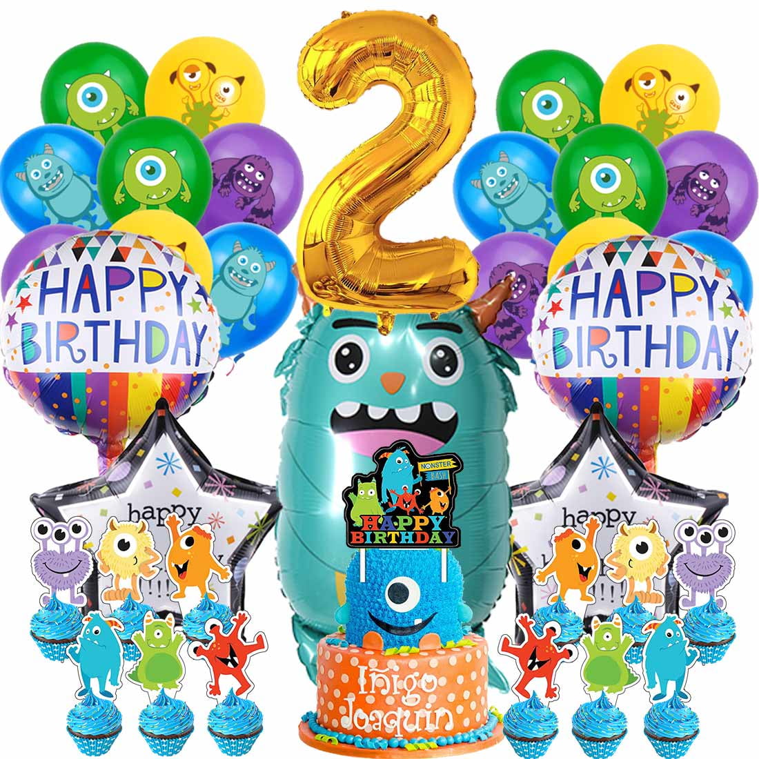 Monster Bash Party Supplies 2nd Decor Kit Balloons Birthday Cake Topper ...