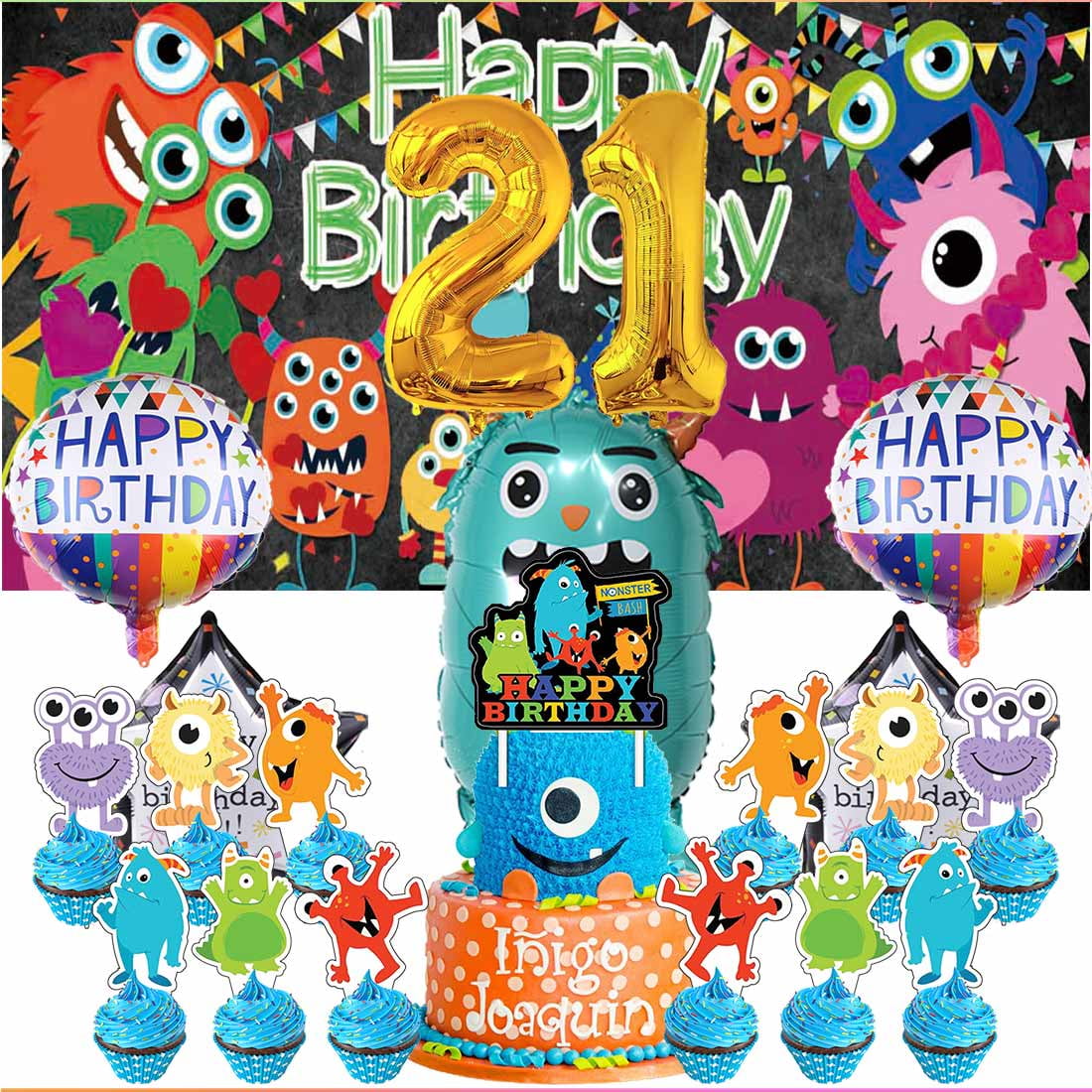 Monster Bash Party Supplies Decor 21th Kit Balloons Birthday Cake ...