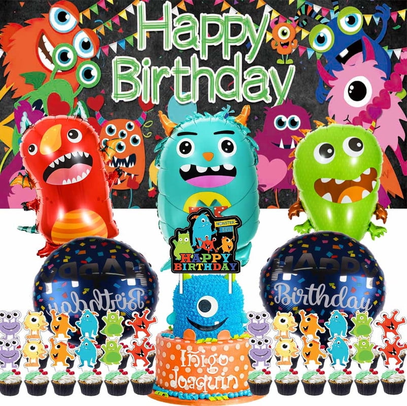 Monster Bash Party Supplies Decorations Birthday Cake Topper Banner ...