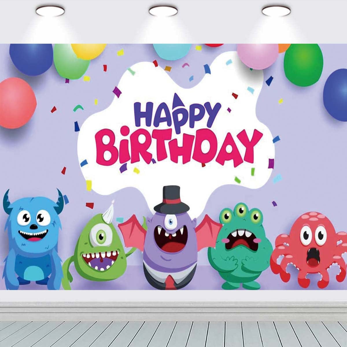 Monster Bash school Backdrop Party Supplies Taspestry Background Banner ...