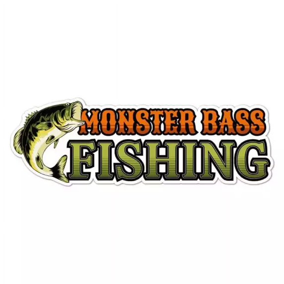 Monster Bass Fishing Sticker Indoor Outdoor Phone Decal Water Bottle ...
