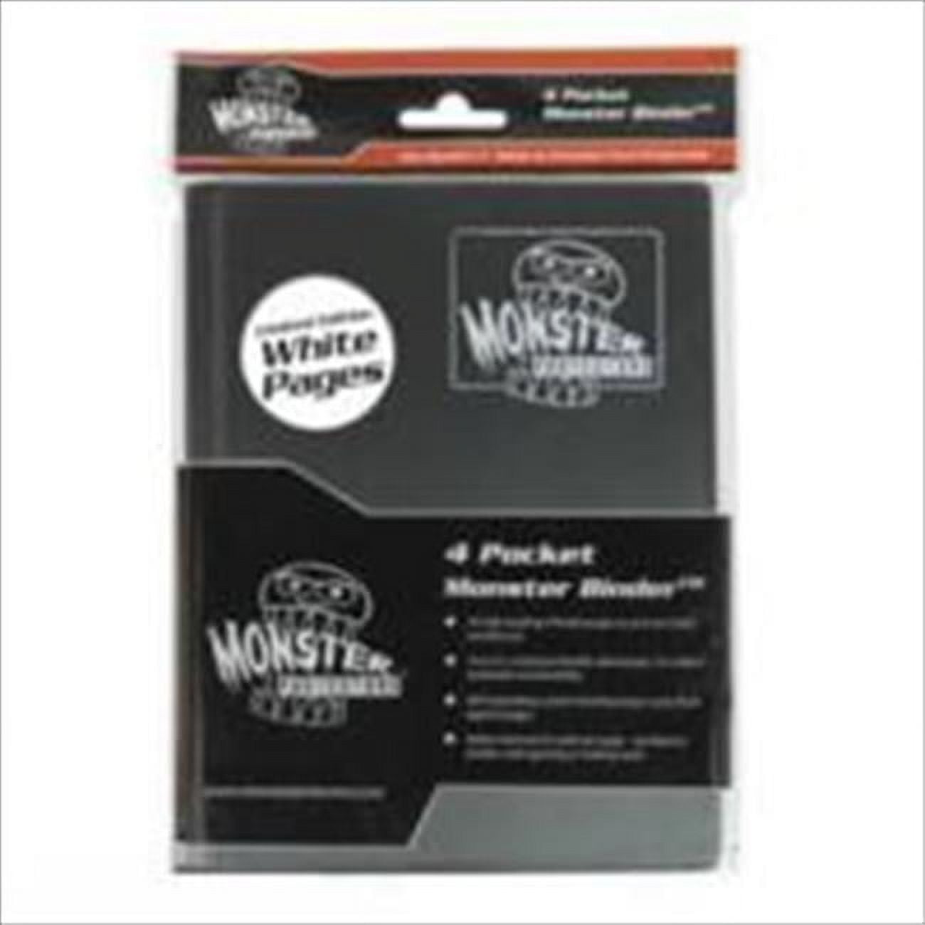 Monster Binders 4PBWT Binder 4 Pocket Monster - Matte Black & White ...
