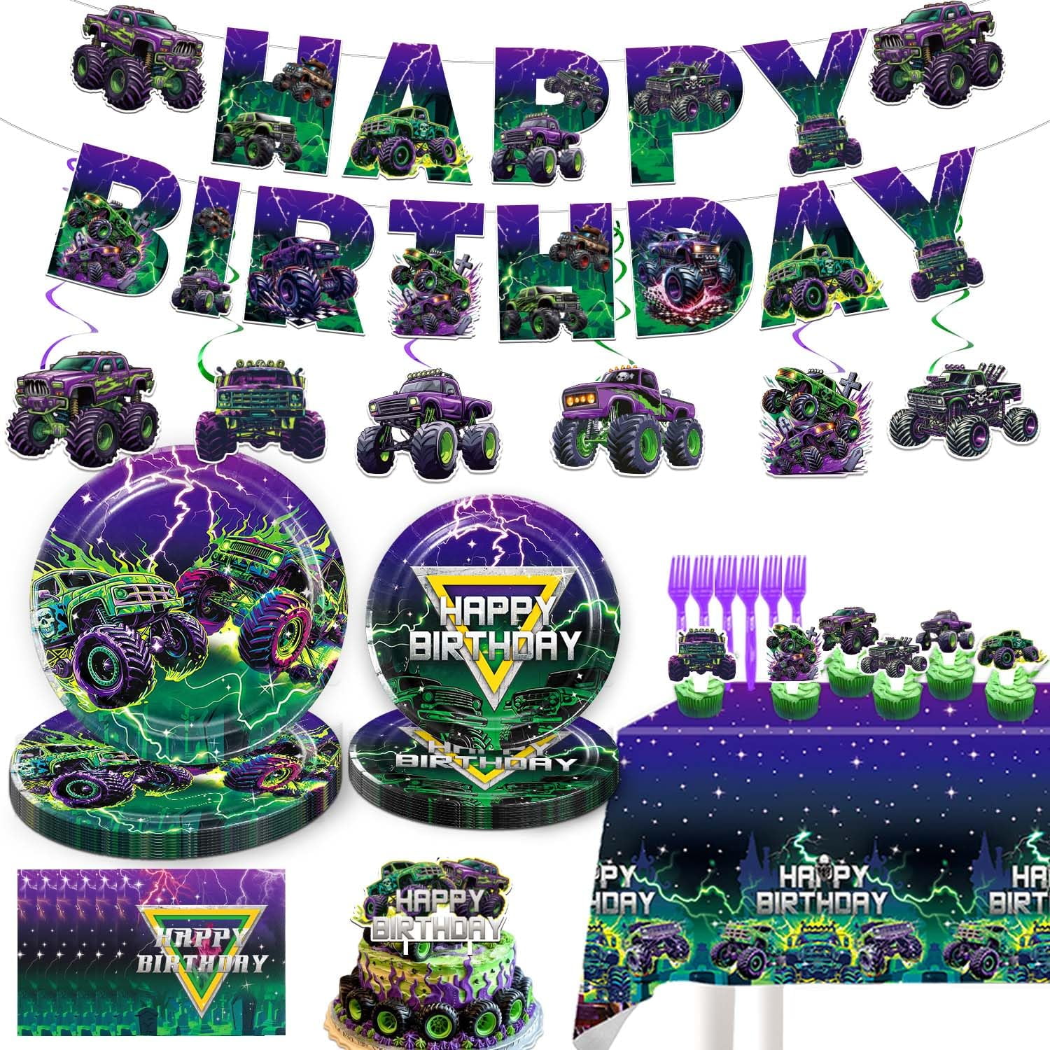 Monster Birthday Decorations，Monster Plates And Napkins，Monster Party ...