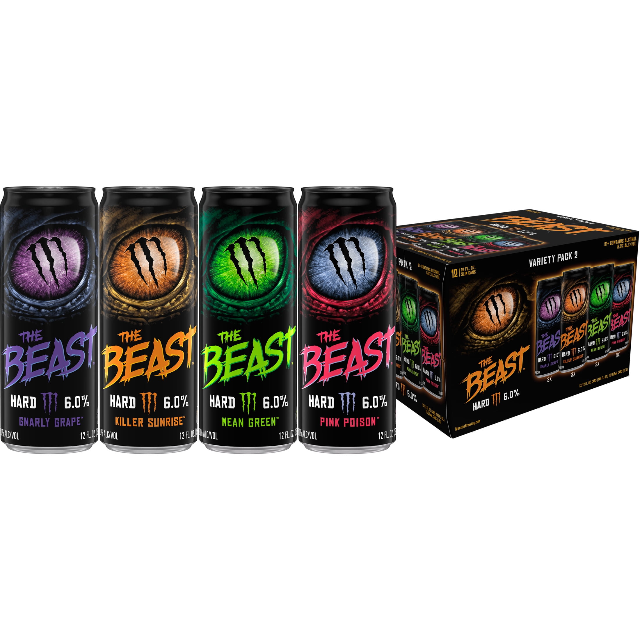 The Beast Variety Pack 2 Flavored Malt Beverage, 12 fl oz 12 Pack Cans ...